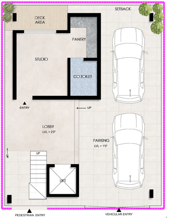 A Contemporary House Design with a G+4 Plan for Modern Urban Living