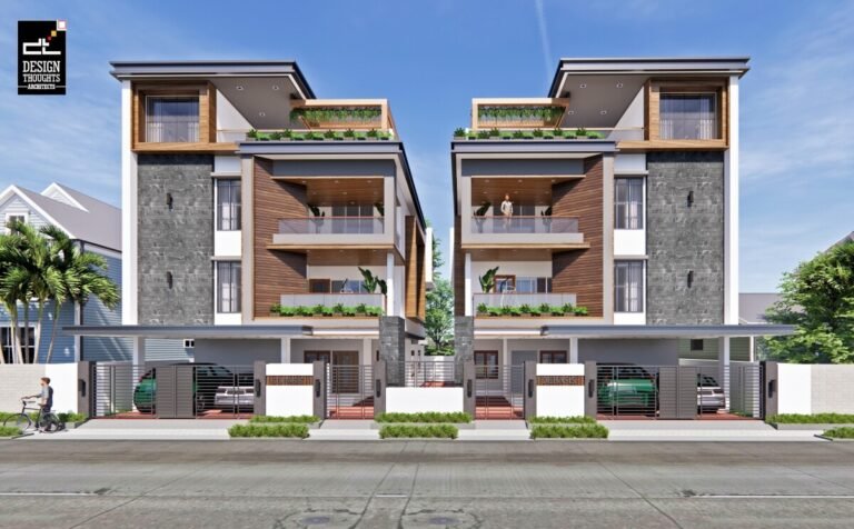 An Alluring Contemporary Twin House Design - Design Thoughts